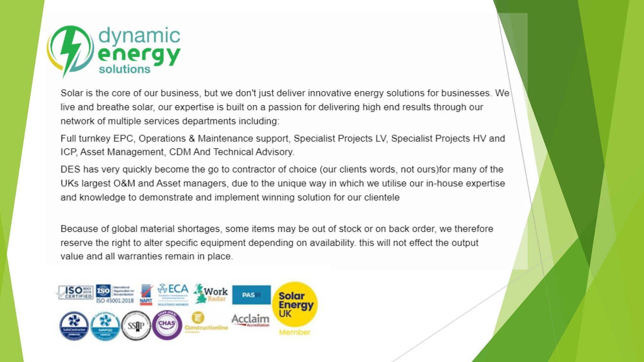 250kWp Utilies Solar Ground Mount – Dynamic Energy Solutions